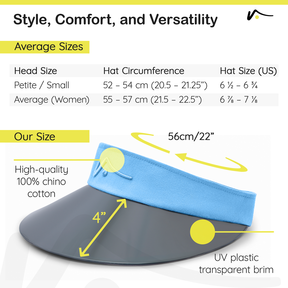 Light Blue Wide Brim Visor Transparent Brim – visto visors