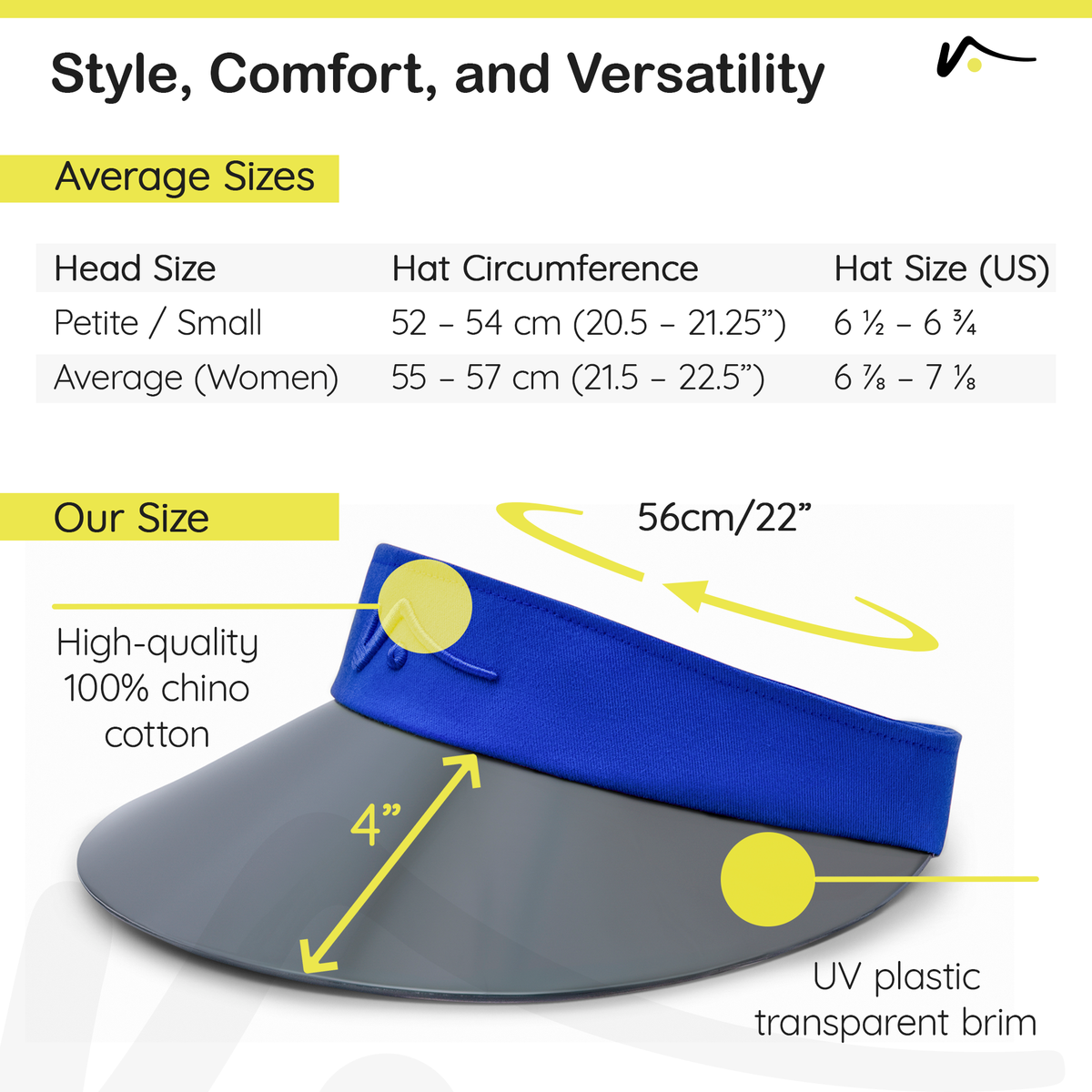 Royal Blue Wide Brim Visor Transparent Brim – visto visors