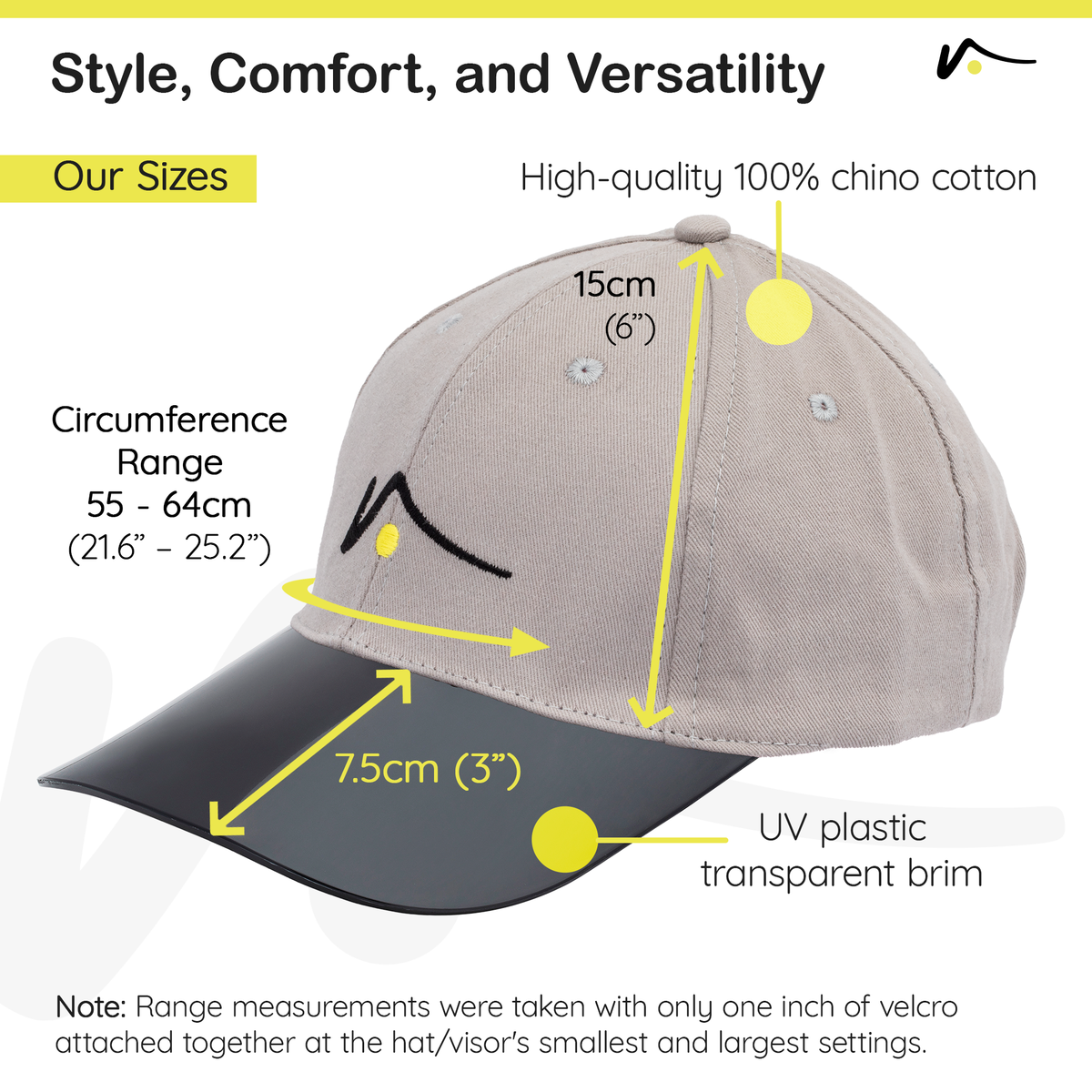 Gray Structured Sports Cap Transparent Brim – visto visors
