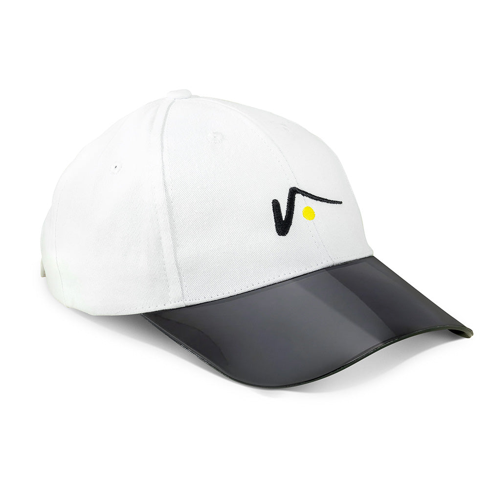 White Structured Sports Cap Transparent Brim – visto visors
